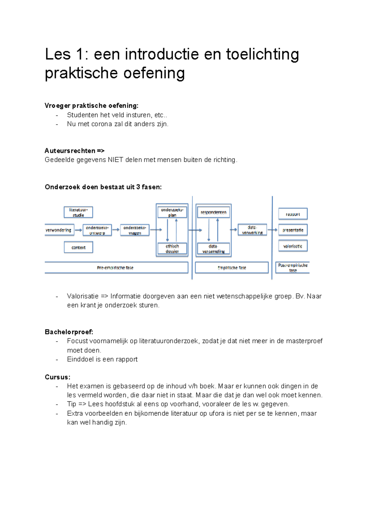 Les 1 introductie en toelichting praktische oefening - Les 1: een ...