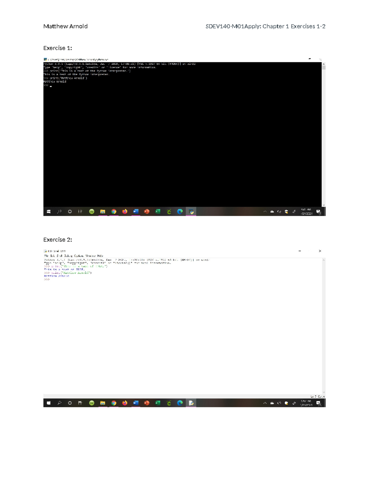 SDEV140M01Apply Ch1Ex1-2 Arnold Matthew - SDEV 140 - Matthew Arnold SDEV140-M01Apply: Chapter 1 ...