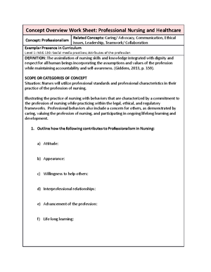 Concept Overview Worksheet - Informatics - Concept Overview Work Sheet ...