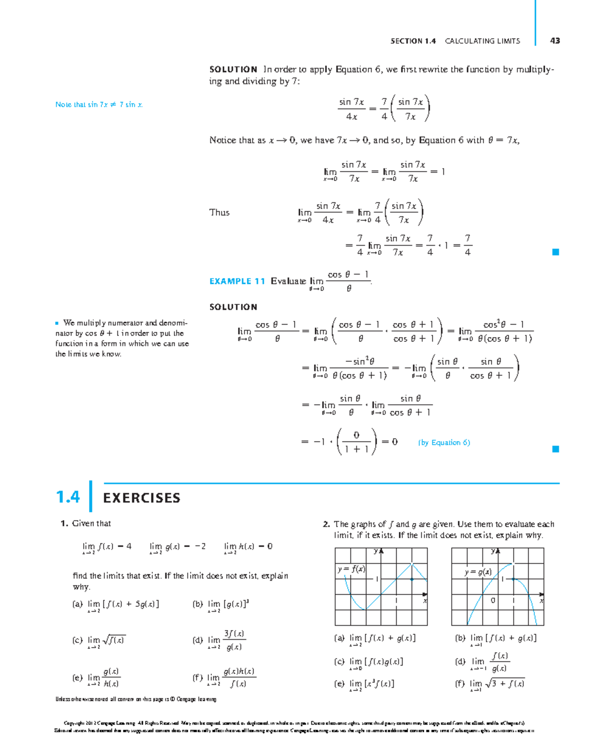 Ex1 - exercies - 1. Given that find the limits that exist. If the limit ...