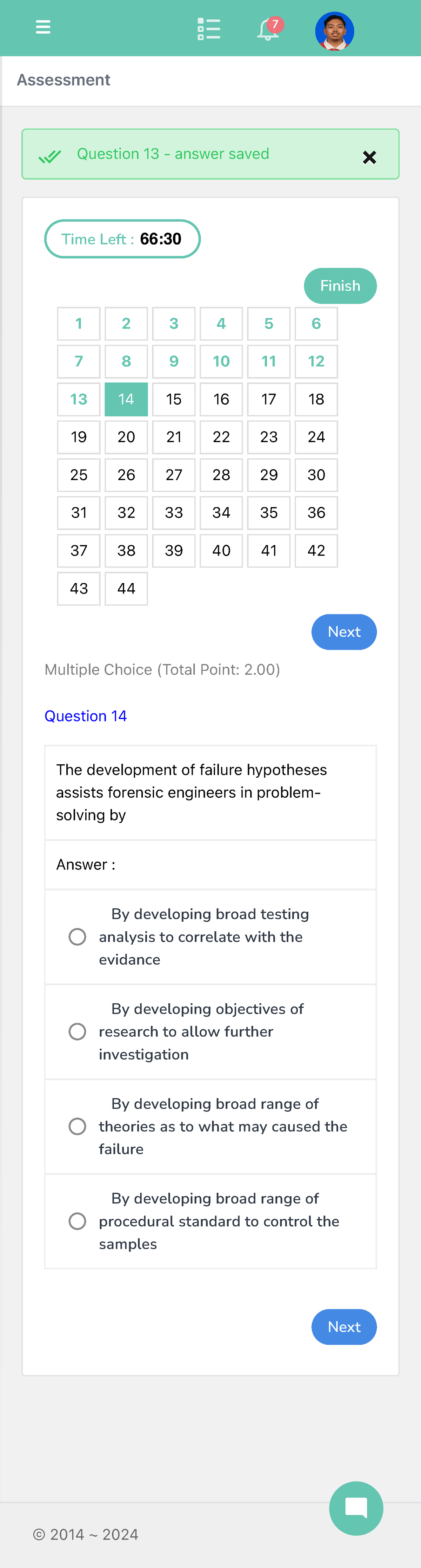 Science and technology - Assessment Question 13 - answer saved × Time ...