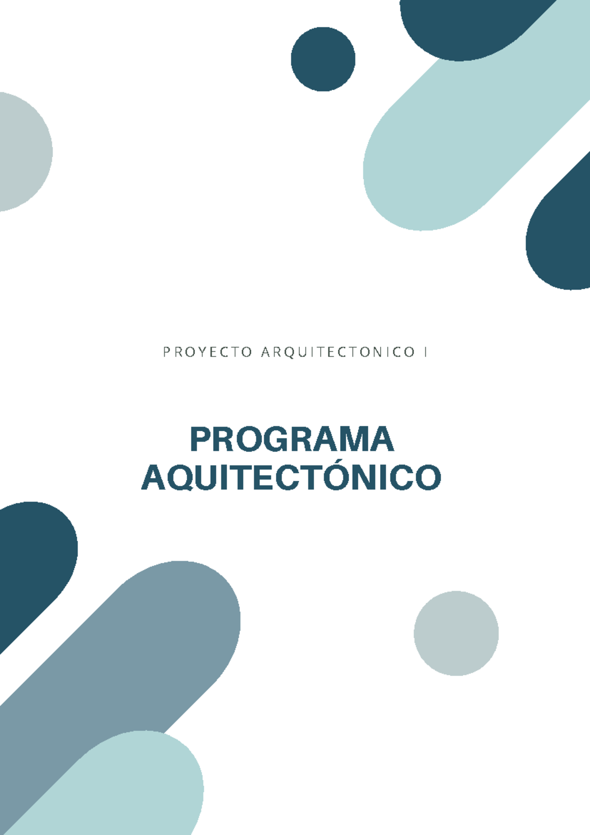 Programa arquitectónico - P R O Y E C T O A R Q U I T E C T O N I C O I ...
