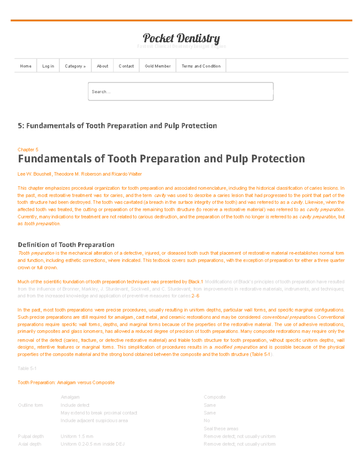 Fundamentals of tooth preparation - Boushell, Theodore M. Roberson and ...