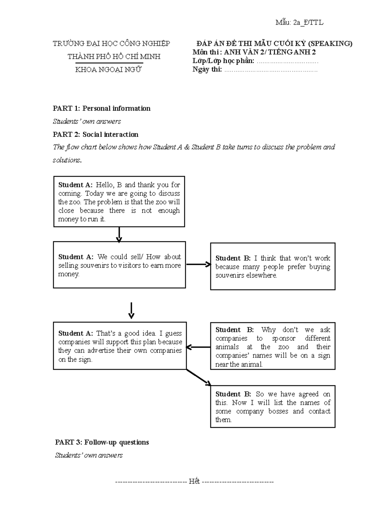 Key sample final speaking test english 2 20221109101609 e - Mẫu: 2a ...