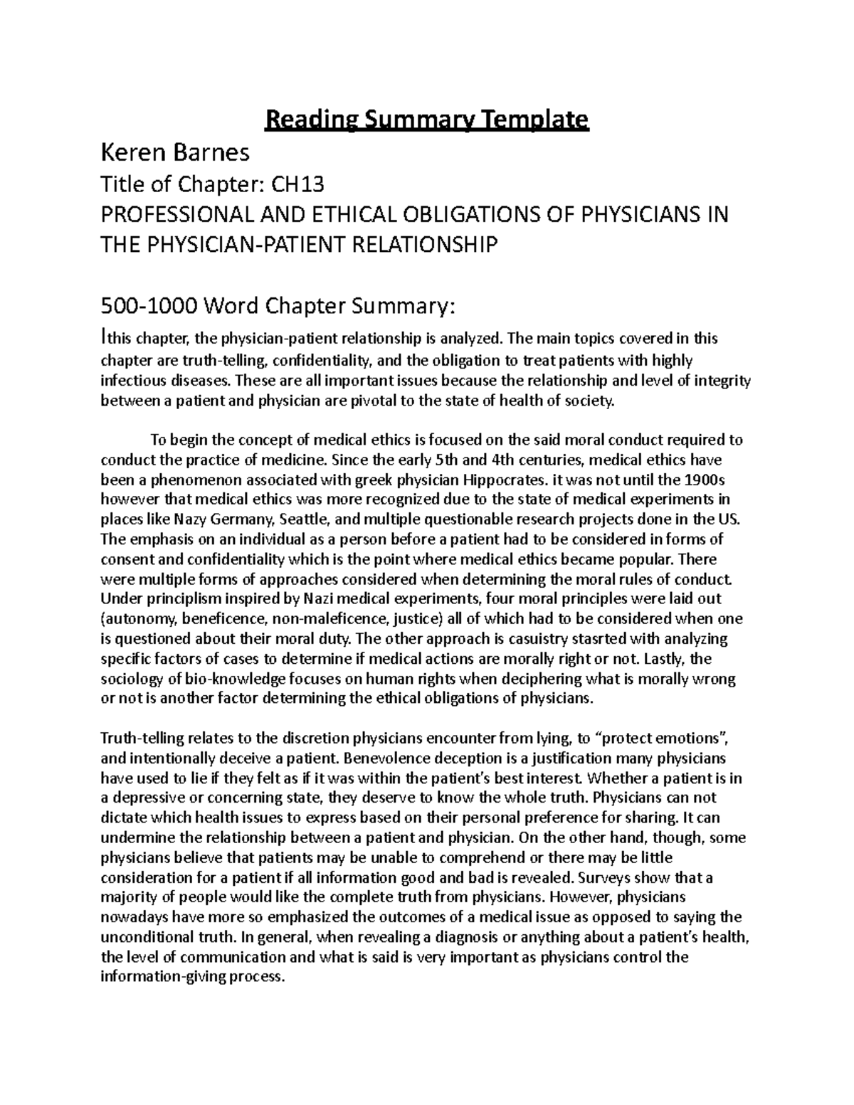 Copy of SOCY 335 Reading Summary Template - Reading Summary Template ...