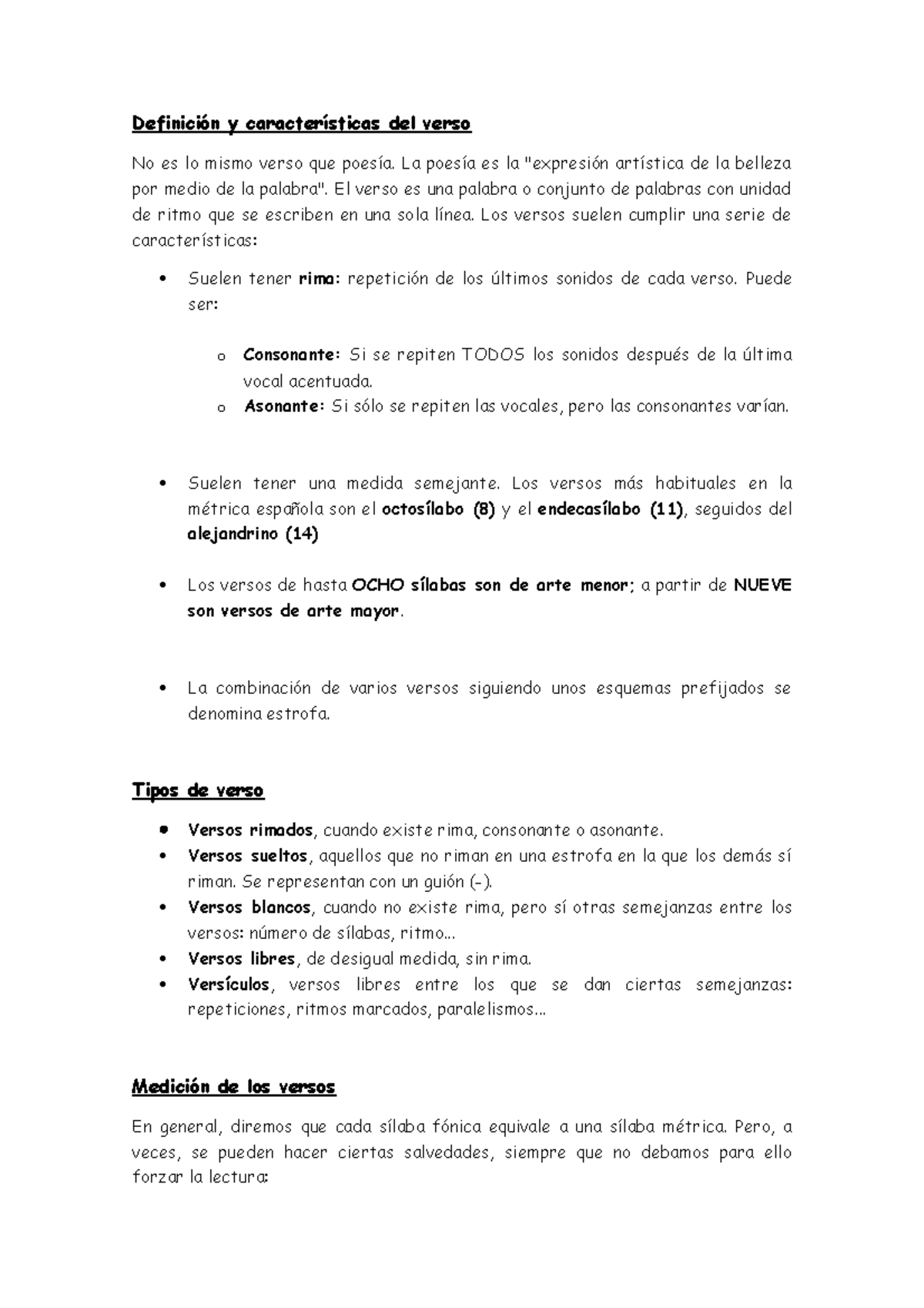 Definición y características del verso - Definición y características ...