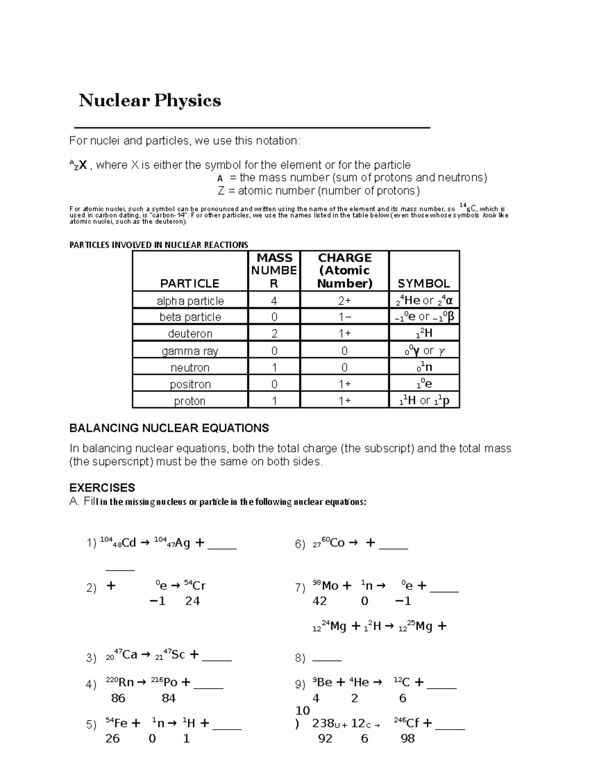NP - This is coursework for College Physics. - Nuclear Physics For ...