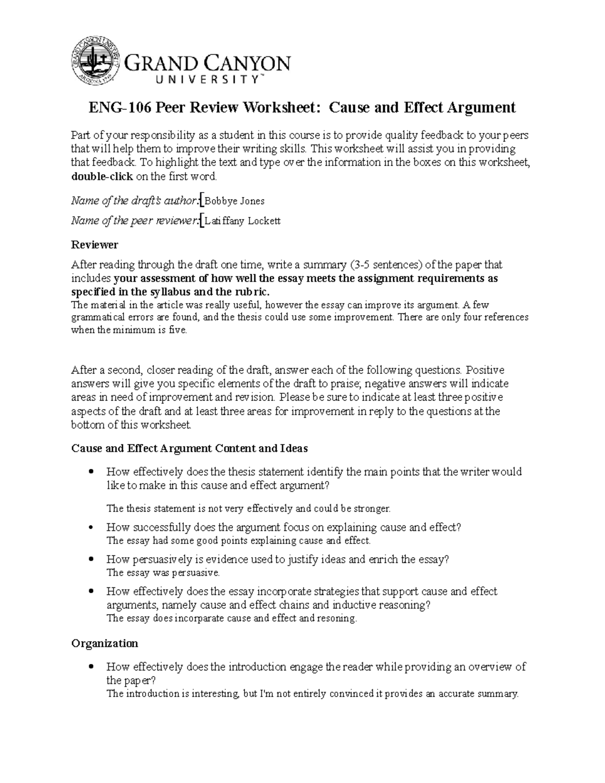 Week 4 Cause And Effect Worksheet ENG 106 Peer Review Worksheet week-4-cause-and-effect-worksheet-eng-106-peer-review-worksheet