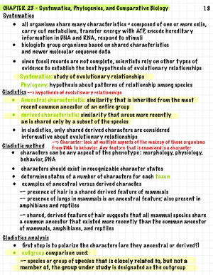 Bioscience II - CHAPTER 22 - The origin of species - CHAPTER 22 - The Origin of Species The ...