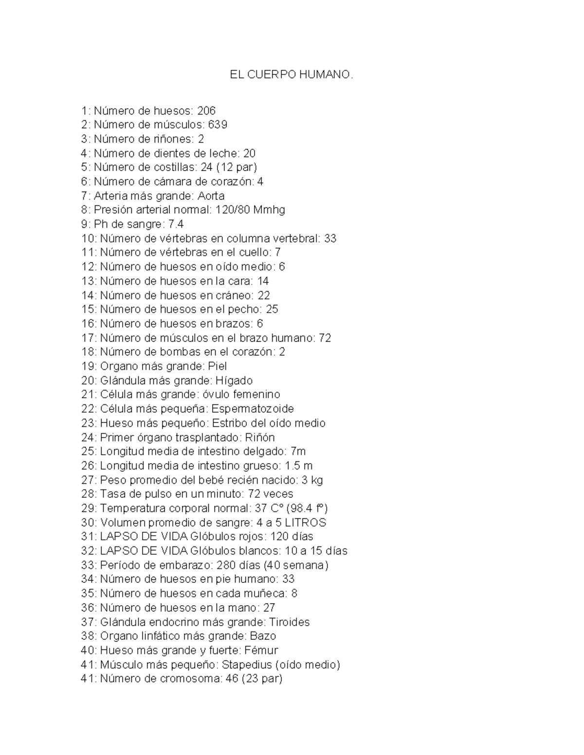 EL Cuerpo Humano - Anatomia Humana - EL CUERPO HUMANO. 1: Número de ...