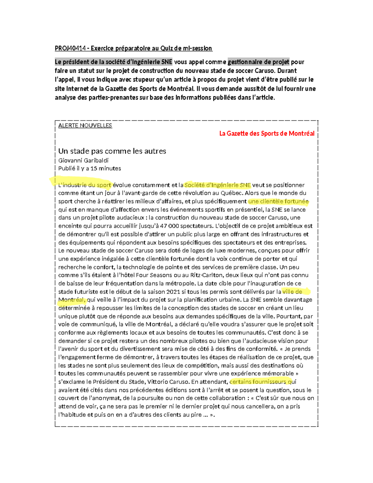 Exercice - Quiz de mi-session - PREP - PROJ40414 - Exercice ...