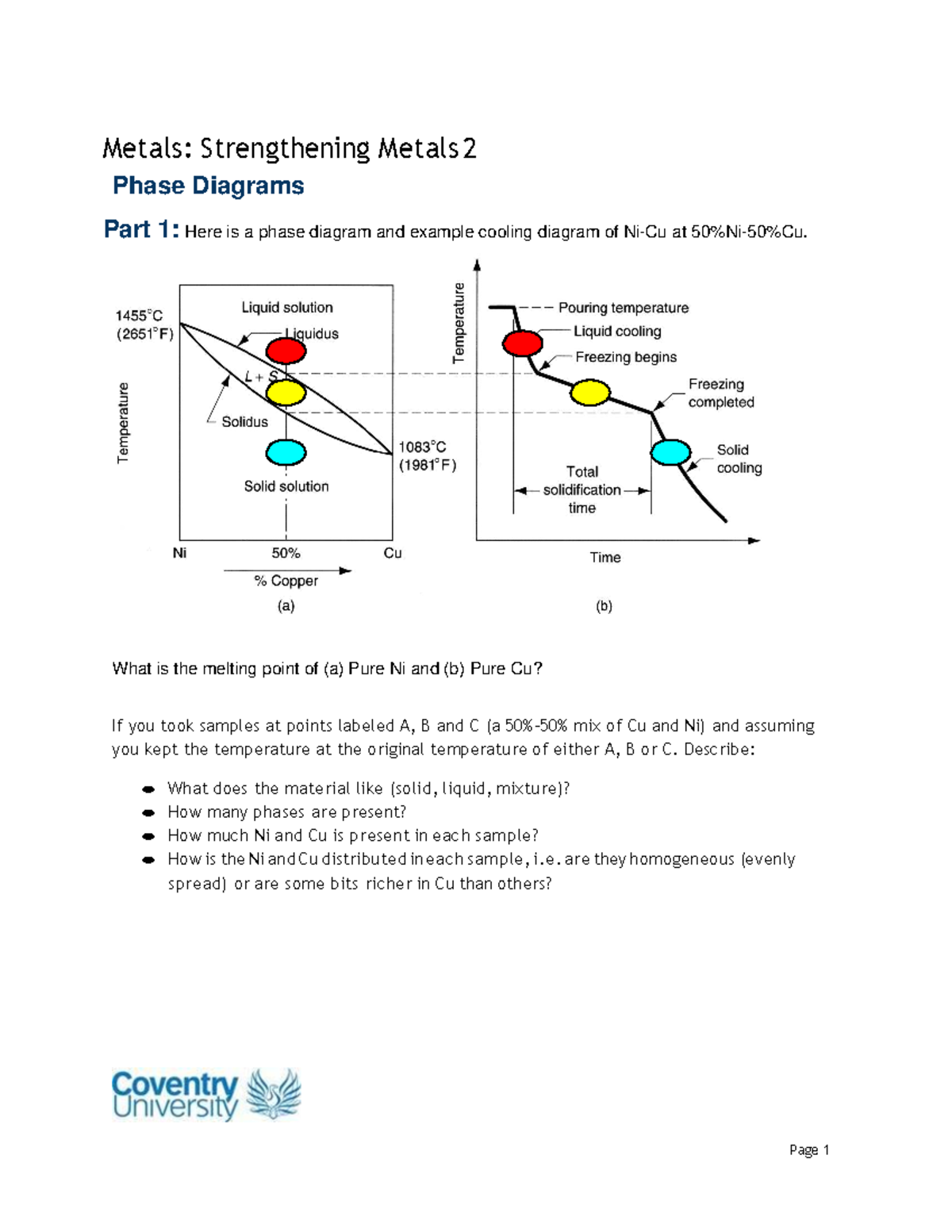 Metals: Strengthening Metals 2 Phase Diagrams Part 1 - Studocu