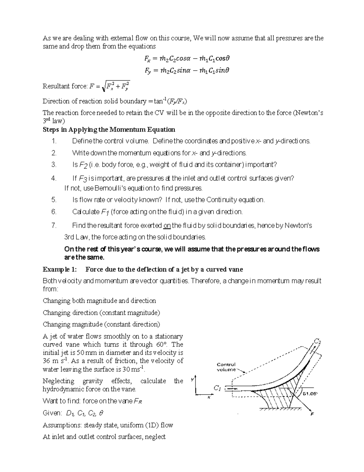 3a Force momentum-3 - Lecture notes 3 - As we are dealing with external ...