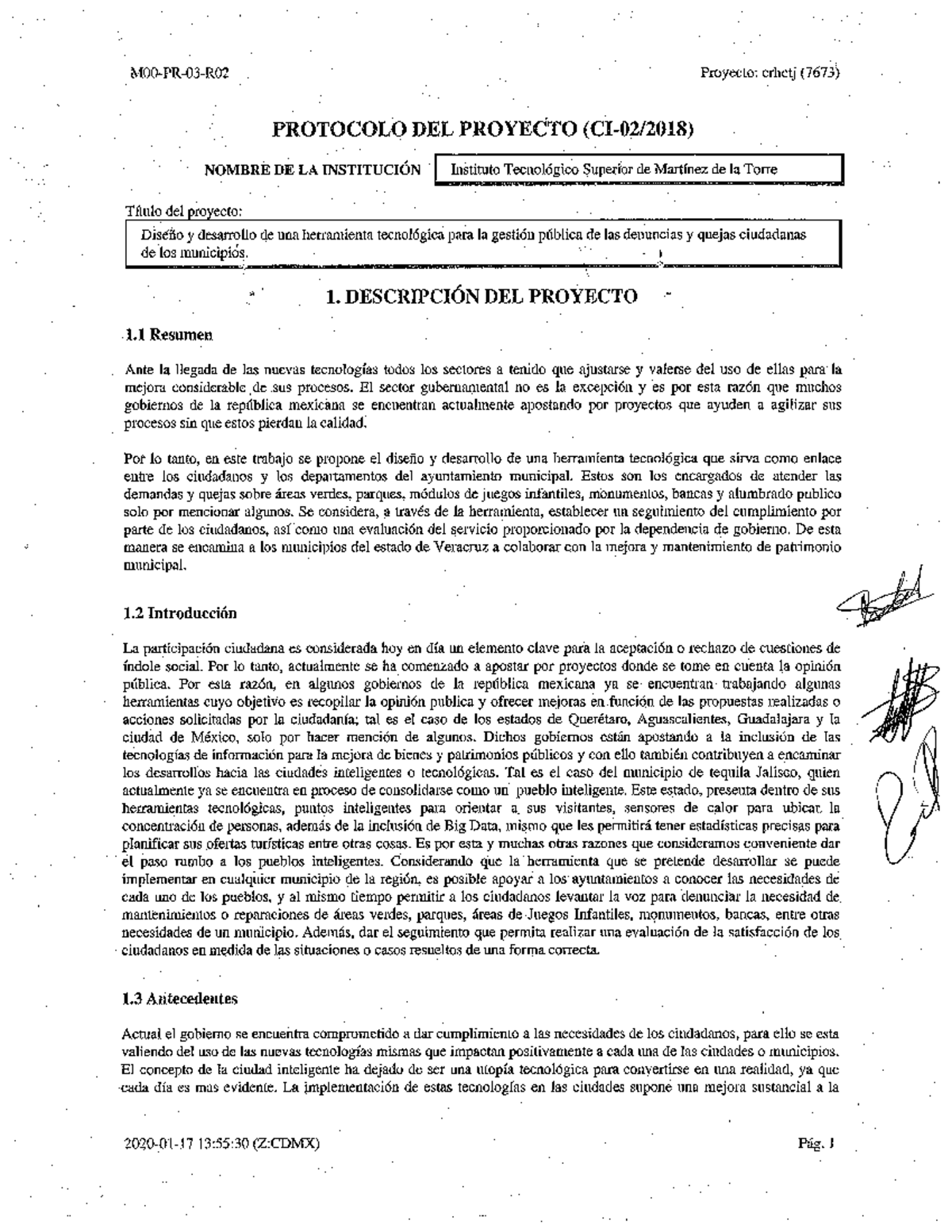 Protocolo Proyecto Tec NM 2020 - Redaccion y Estilo - Studocu