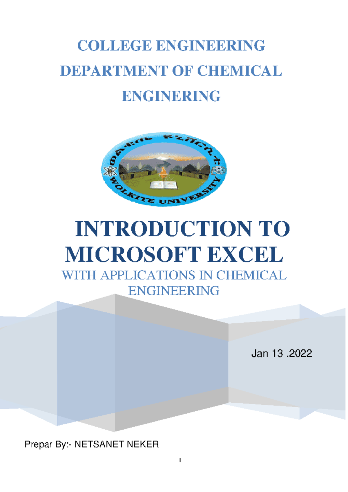 Microsoft excel for chemical engineers notes - COLLEGE ENGINEERING ...