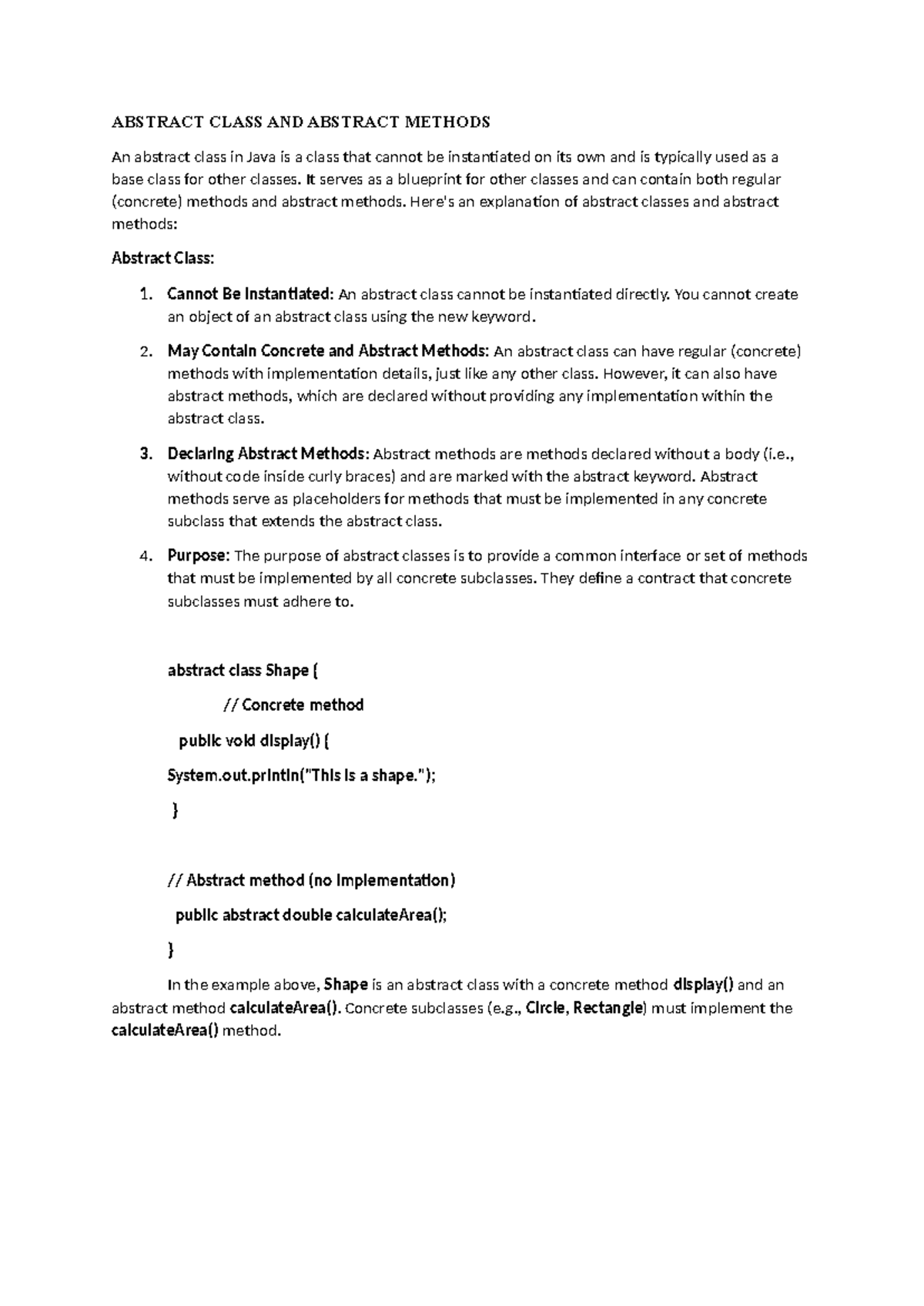 Abstract Class And Abstract Methods Abstract Class And Abstract Methods An Abstract Class In