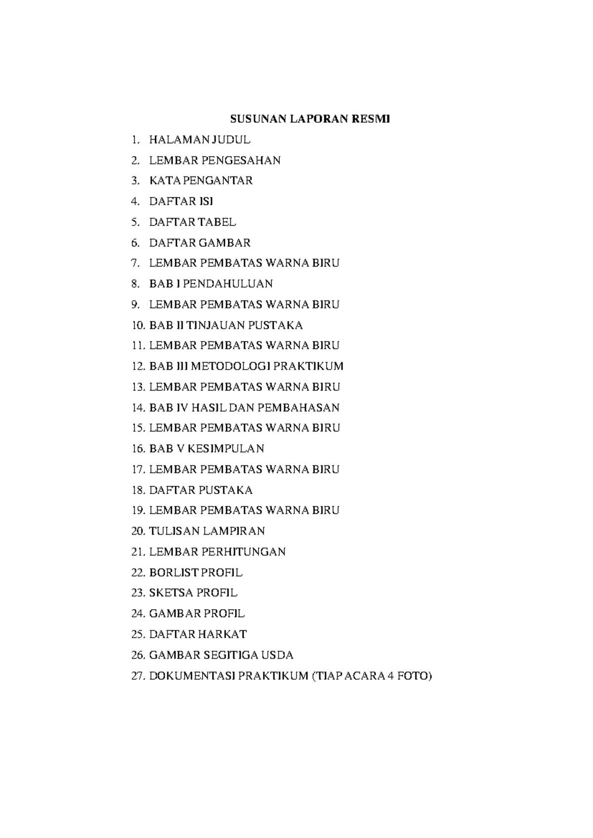 Format dan Contoh Penulisan Laporan DITK - SUSUNAN LAPORAN RESMI 1 ...
