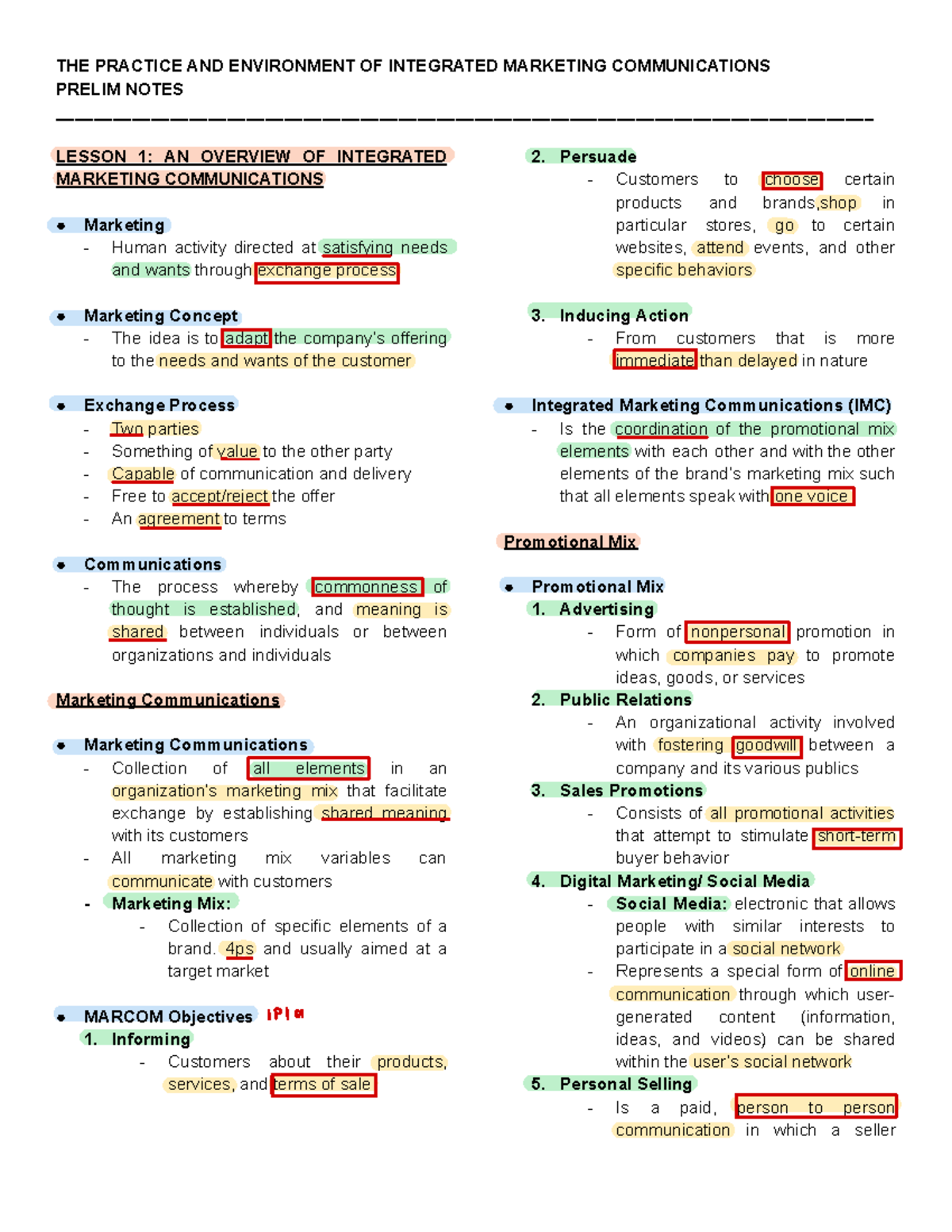 IMC- Prelim- Notes - fvvfdd - THE PRACTICE AND ENVIRONMENT OF ...