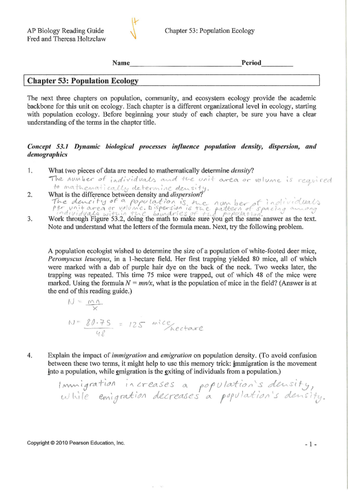 Chapter 53 - Fred and Theresa Holtzclaw Name Period Chapter 53 ...
