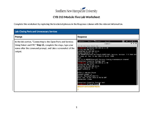 CYB 240 Module Five Lab Worksheet - CYB 240 - CBY 240 Module Five Lab Worksheet Lab: Command ...