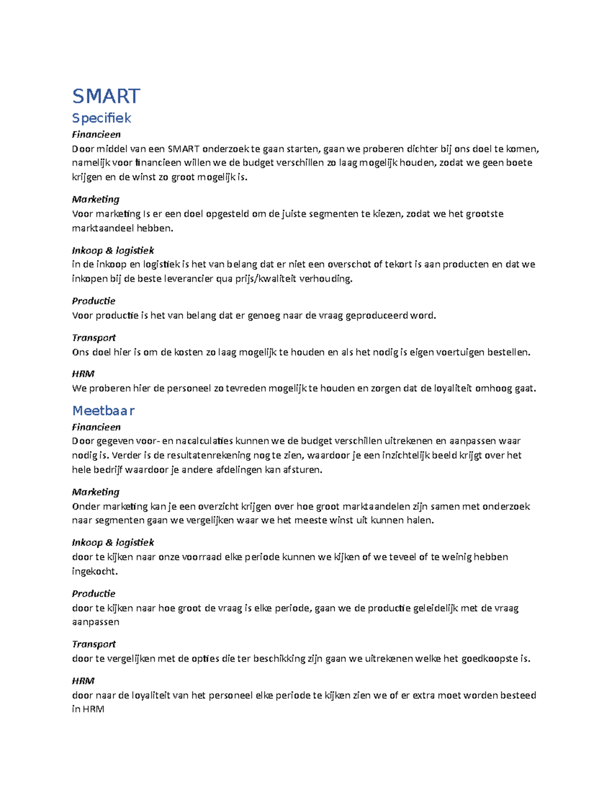 Smart onderzoek voorbeeld - SMART Specifiek Financieen Door middel van ...