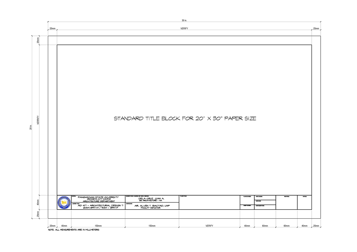 Standard- Title- Block- Format 20X30 - BS Architecture - 30 in. 20 in ...