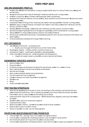 Year 3 Help Sheet Nursing Competencies - Assessment of Nursing Practice ...