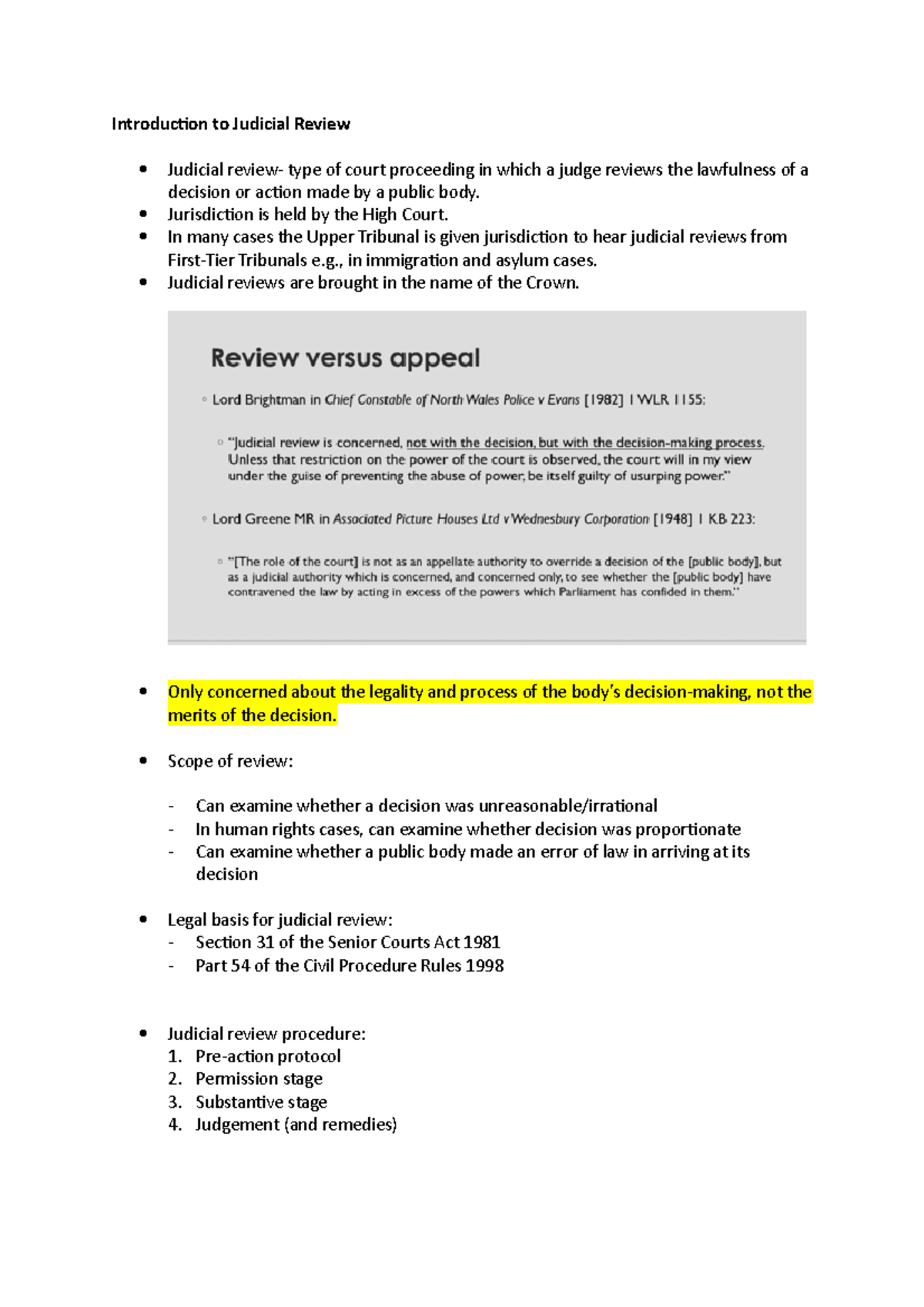 Introduction to Judicial Review - Jurisdiction is held by the High ...