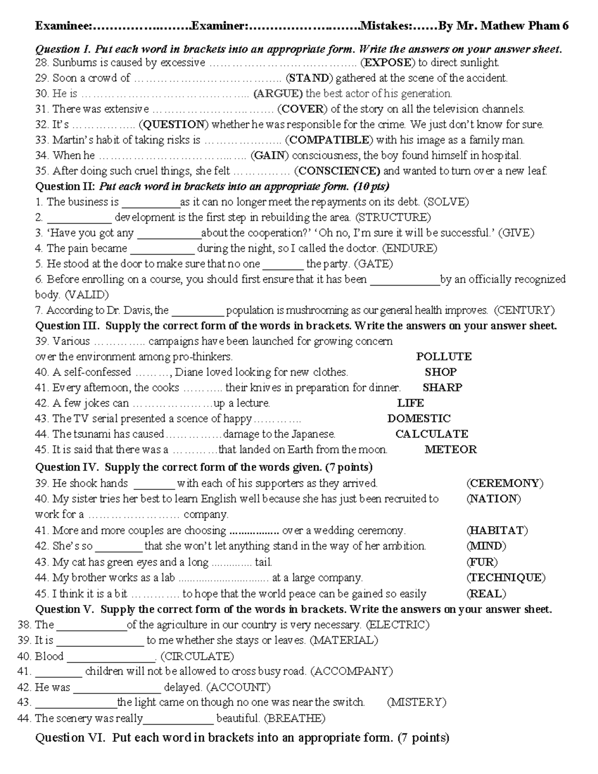 6 - wf6 - Examinee ...