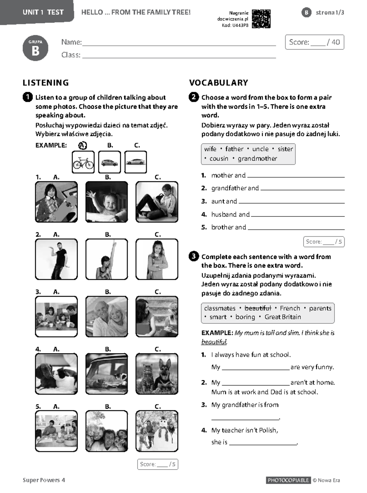 774696419 Super Powers 4 Test b u1 - Super Powers 4 PHOTOCOPIABLE ...