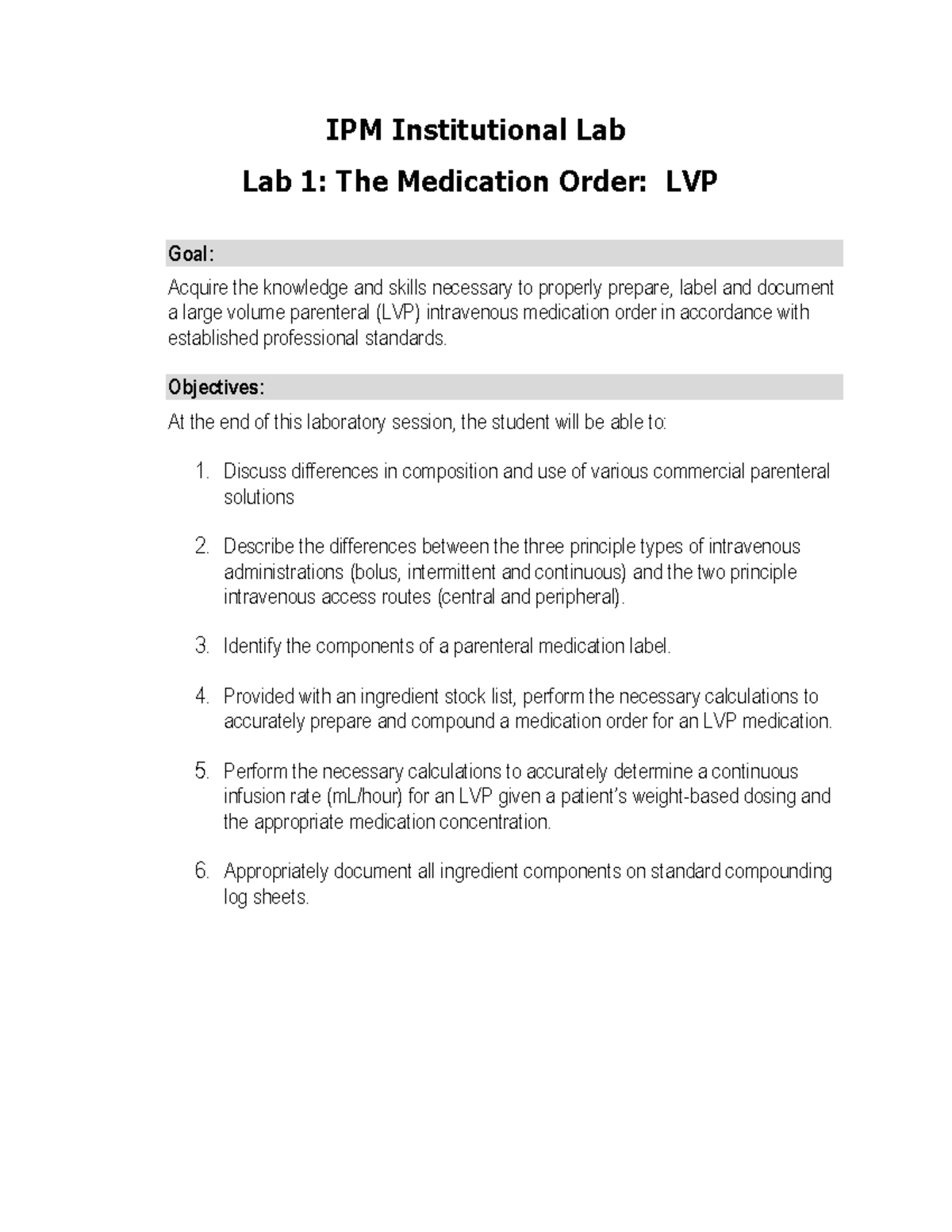 IPM 1 Fall 2020 Module 1 - Overview - IPM Institutional Lab Lab 1: The ...