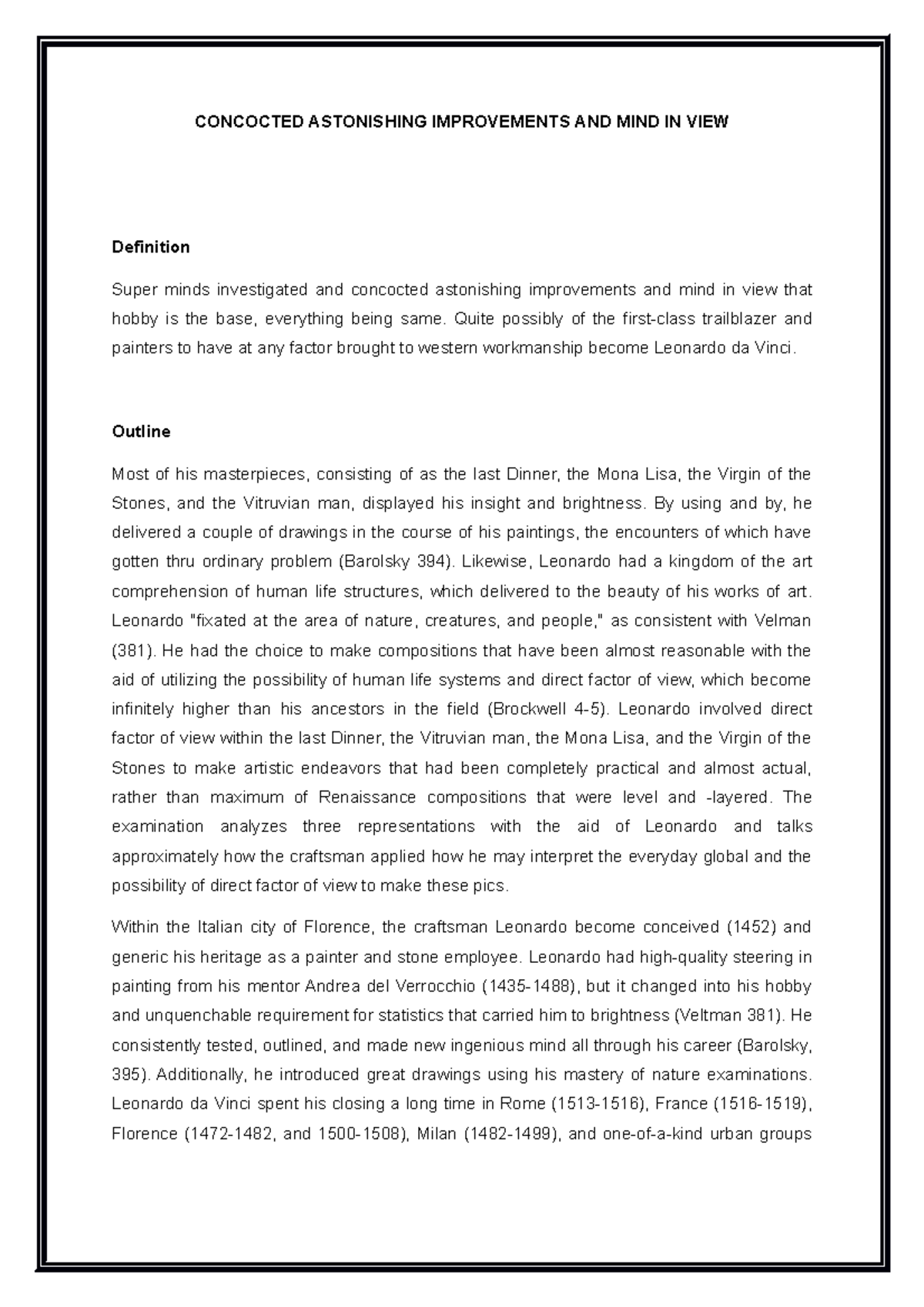 Concocted Astonishing Improvements AND MIND IN VIEW - CONCOCTED ...