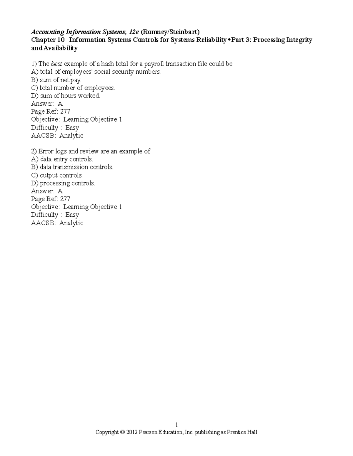 Chapter 06 part 3 Audit internal and accounting - Accounting - Studocu