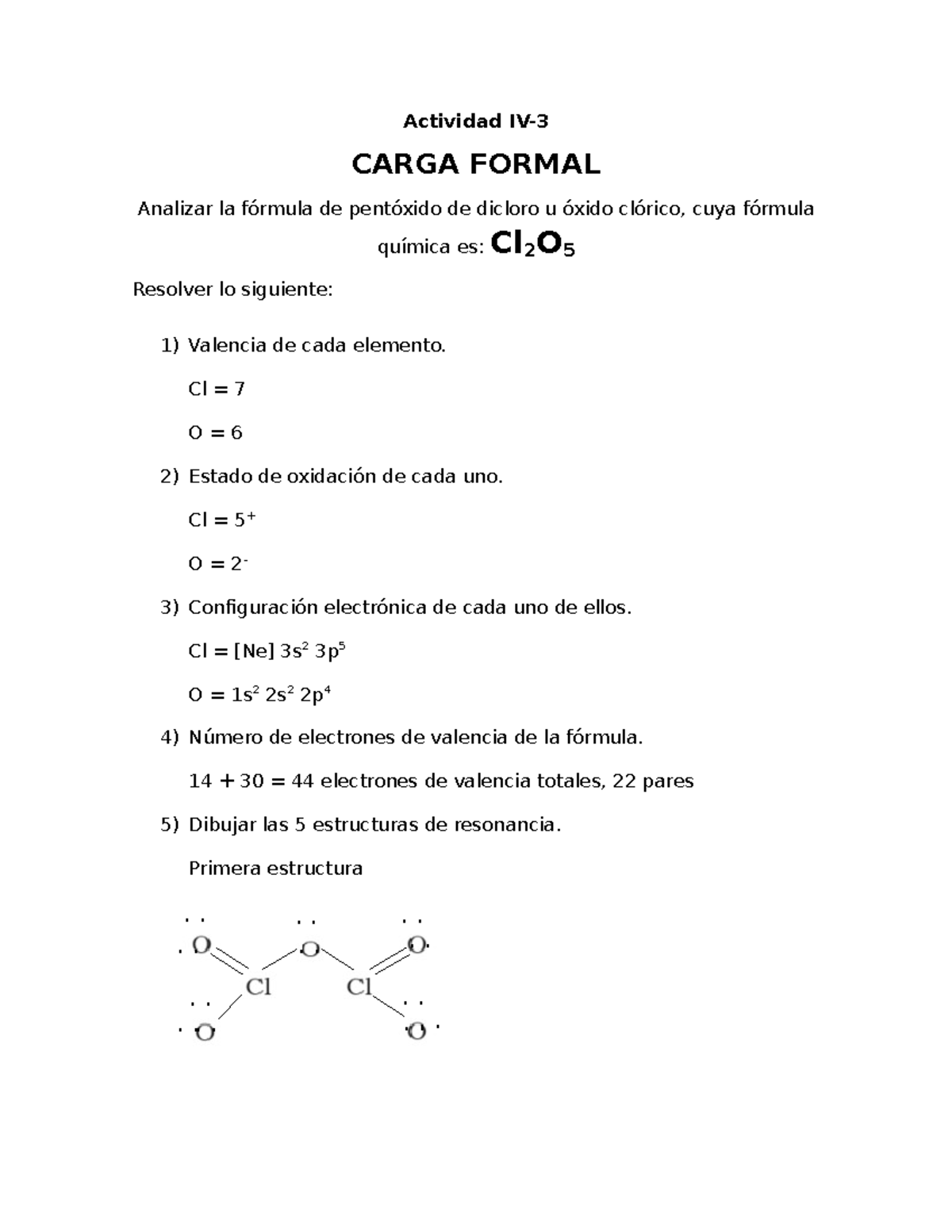 Actividad IV - 3, carga formal - Actividad IV- CARGA FORMAL Analizar la ...