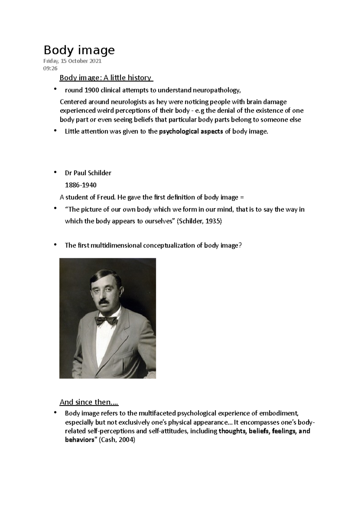 Body image within Psychology. - Body image Friday, 15 October 2021 09 ...