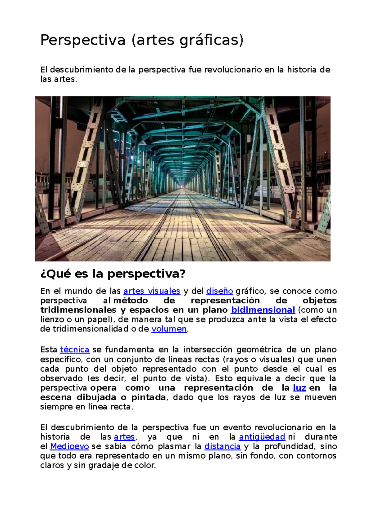 Perspectiva - ¿Qué es la perspectiva? En el mundo de las artes visuales ...