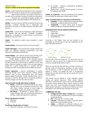 Lesson 1 Supplementary Notes - LESSON 1: SOCIETY AND BEHAVIOR PART 1 ...