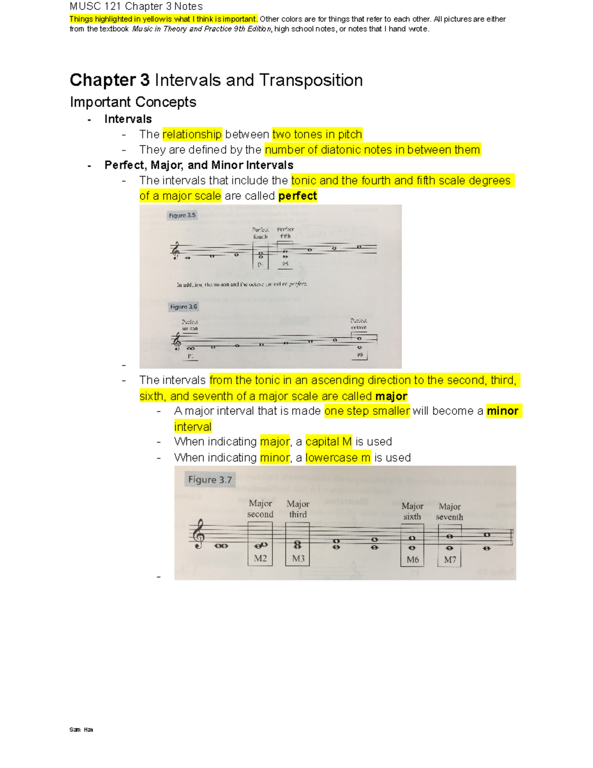 Chapter 3 - Summary Music in Theory and Practice - MUSC 121 Chapter 3 ...