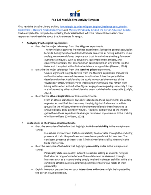 PSY 328 Module One Journal Template - PSY 328 Module One Journal ...