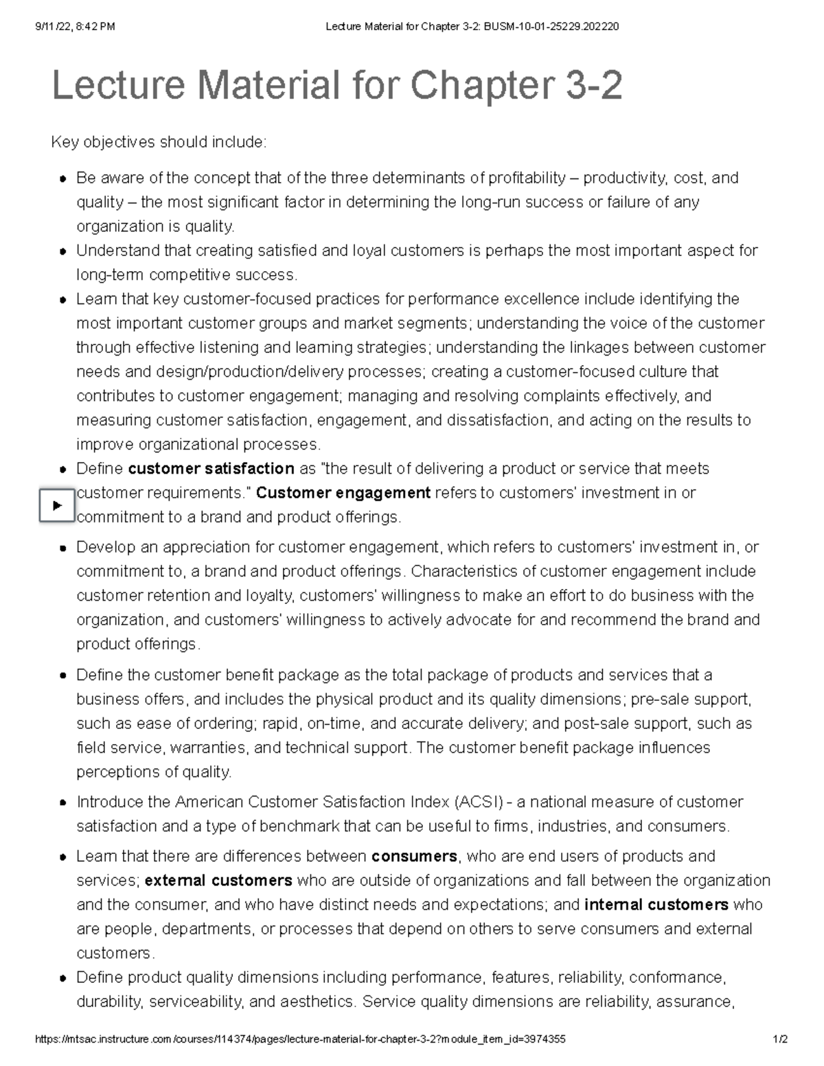 Lecture Material for Chapter 3-2 - - Studocu