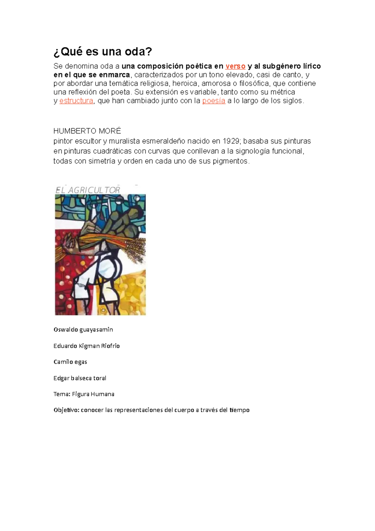 Qué es - ESCULTORES - ¿Qué es una oda? Se denomina oda a una ...