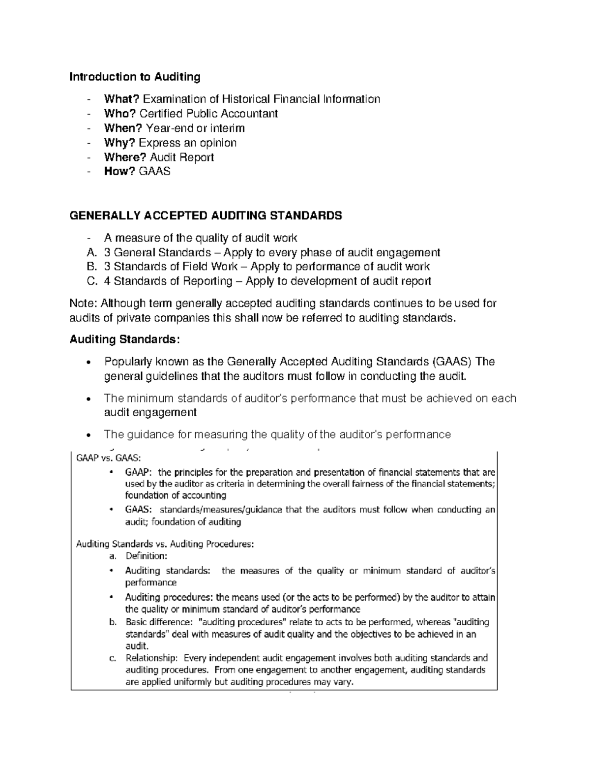 M1 GAAS Reviewer - Introduction to Auditing What? Examination of ...