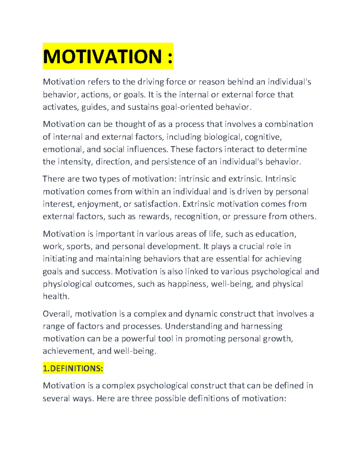 Chapter 8 Motivation AND Theories OF Motivation - MOTIVATION ...
