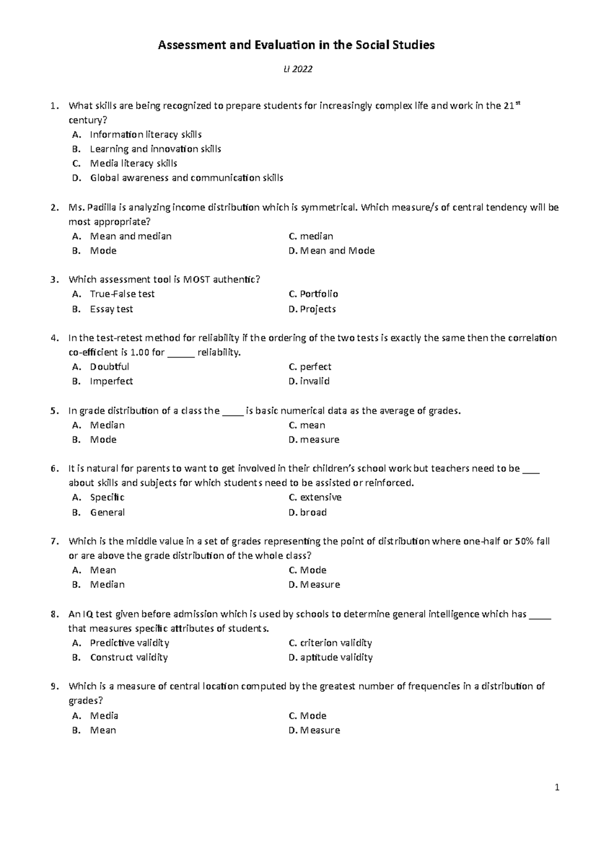 LI 2022 Students Assessment and Evaluation in the Social Studies ...