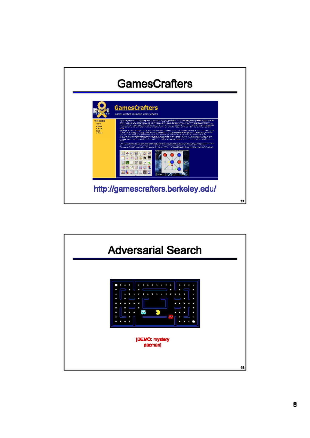 Lec 6 Adversarial Search Problems ASP - GamesCrafters GamesCrafters ...