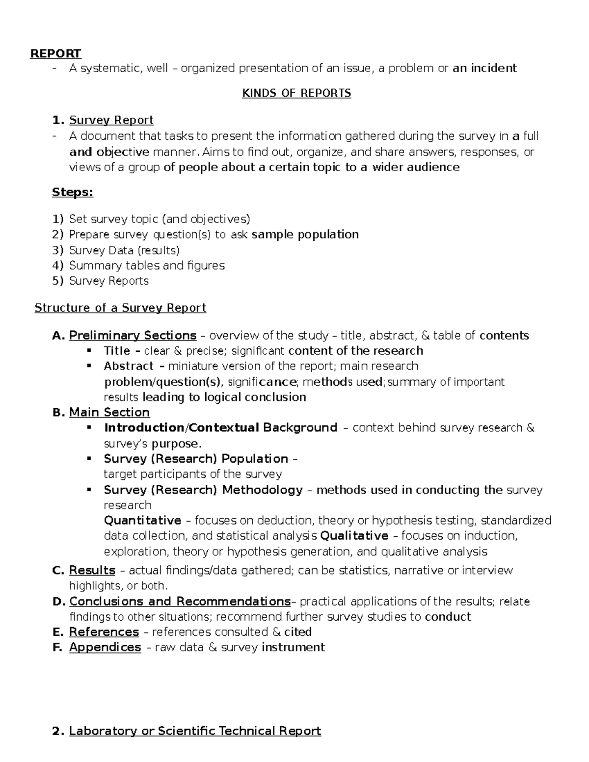 Different Types and Steps on making a Report - REPORT A systematic ...