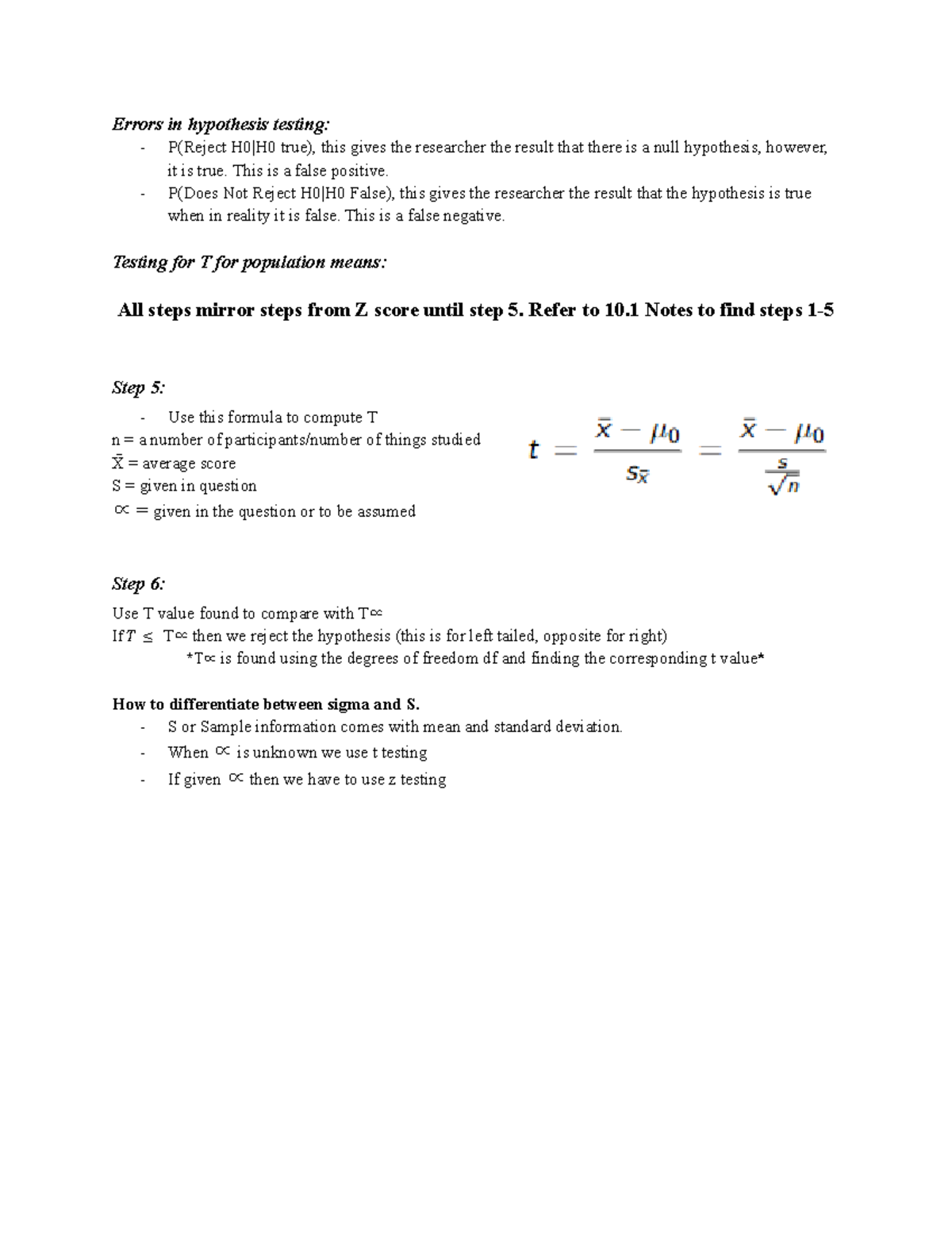 Chapter 10 - 10.1.2.3.4 - Errors in hypothesis testing: P(Reject H0|H0 ...