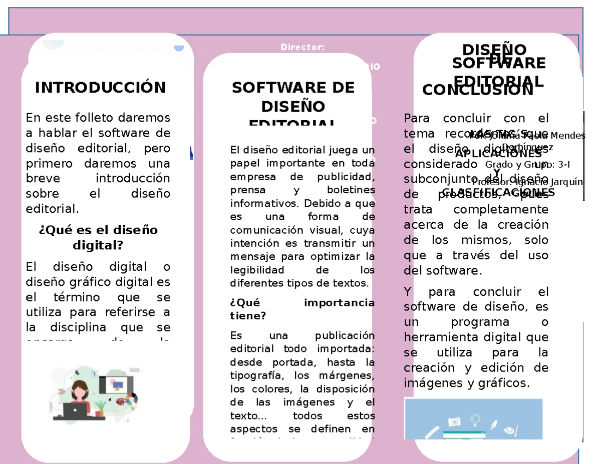 Triptico software de diseño editorial - Director: VICTOR JHONATHAN ...