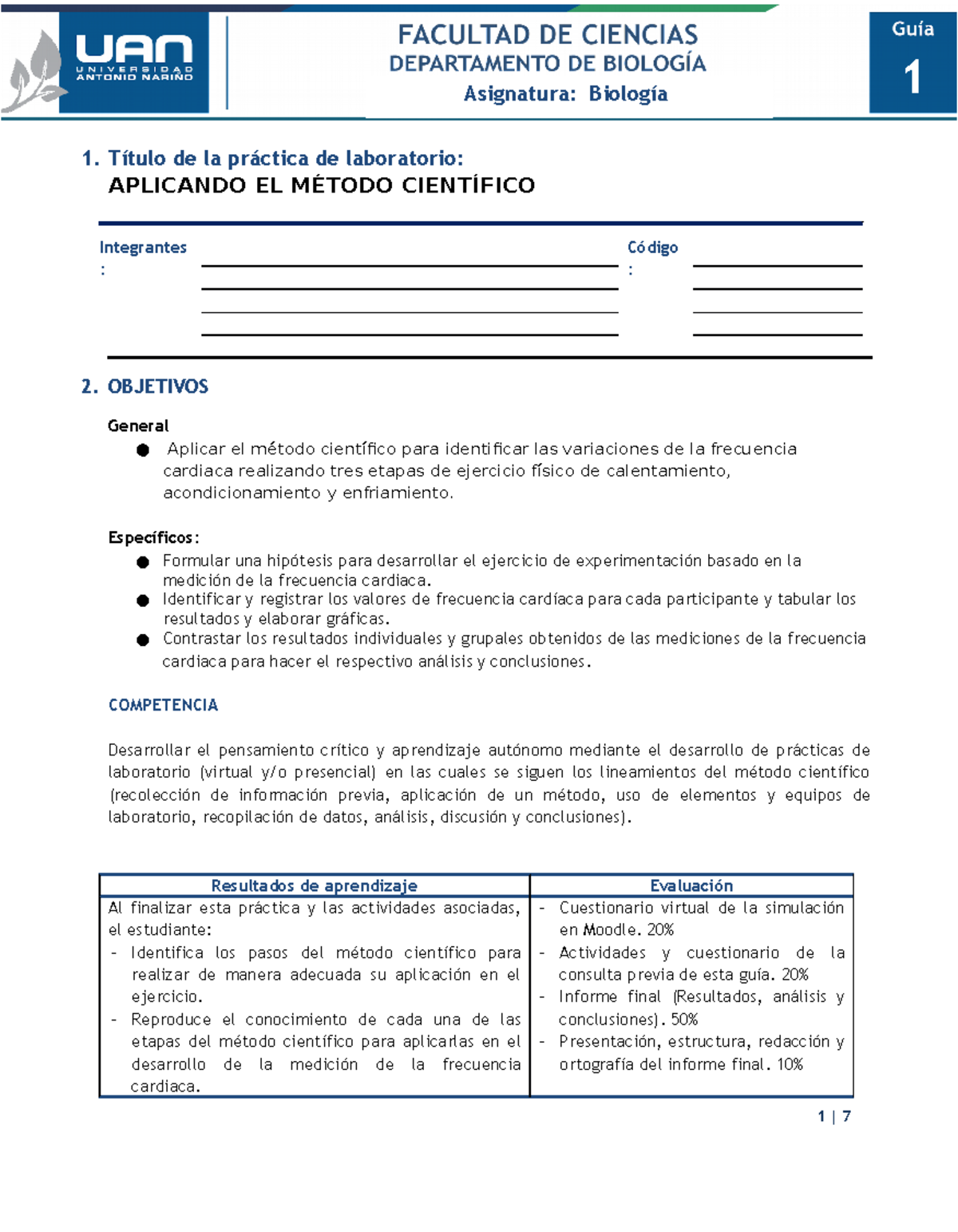 2023 Guía 1 VF Aplicando EL Metodo Cientifico - 1. Título de la ...