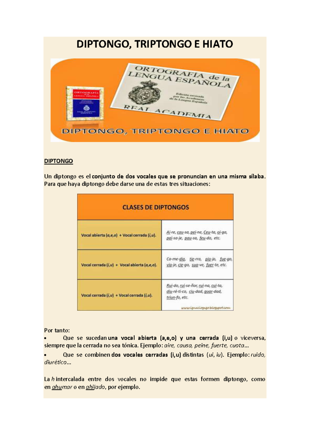 Diptongo,triptongo e hiato - DIPTONGO, TRIPTONGO E HIATO DIPTONGO Un ...